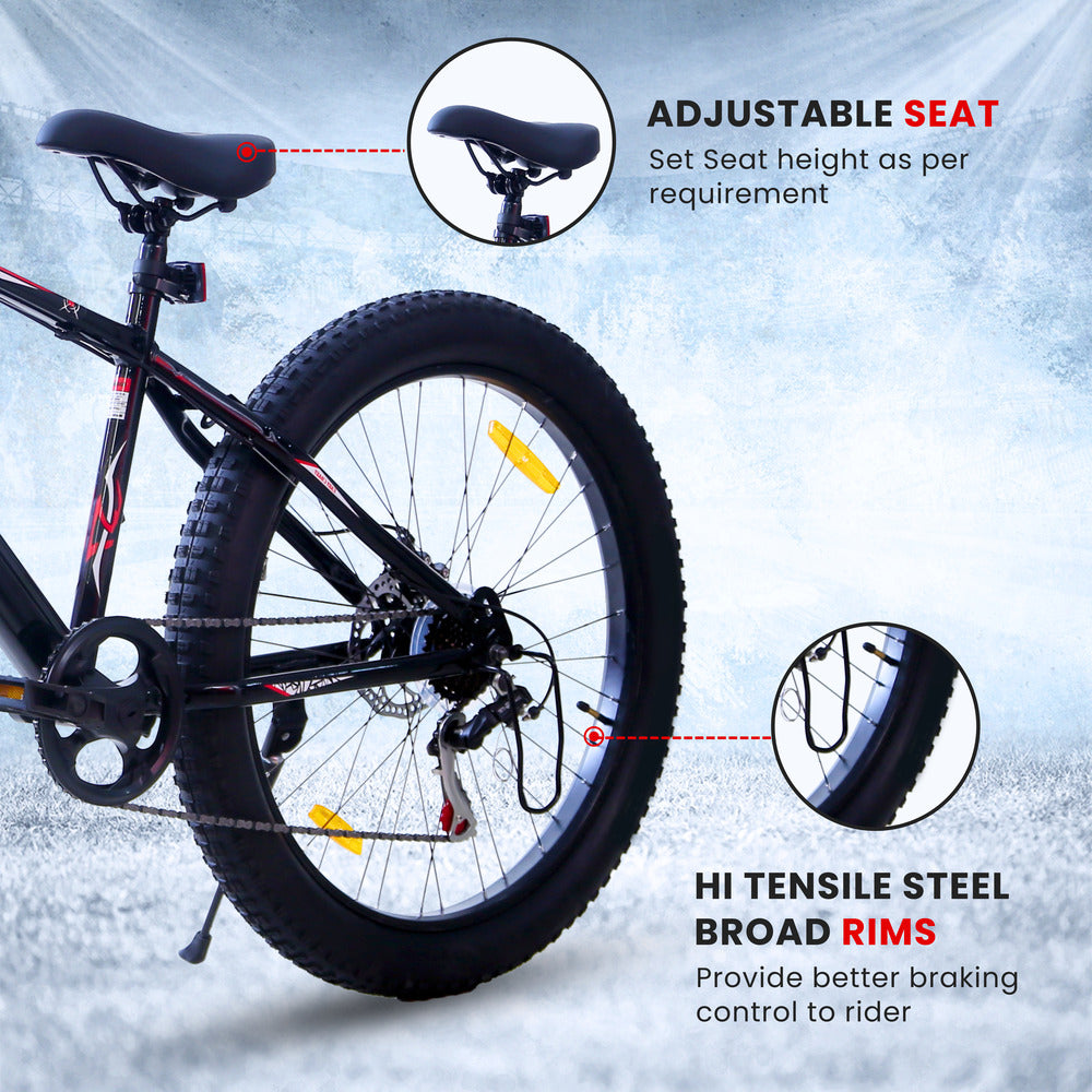 HUSTLE 7 Speed 26T Mountain Bike/Cycle - Black Color – Eastcoast Cycles