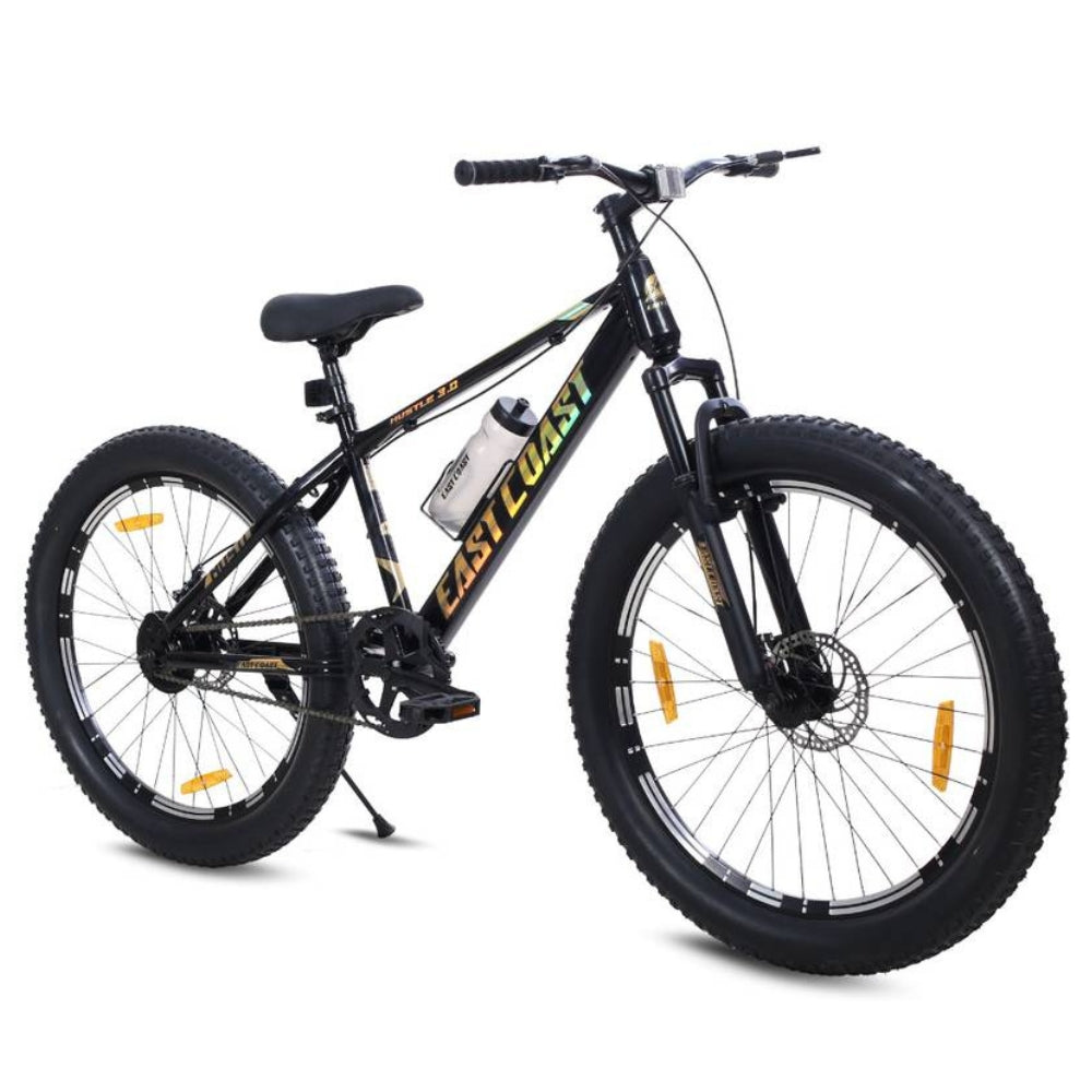 HUSTLE Gold Single Speed Fat Tyre 26T Mountain Bike/Cycle with Double ...