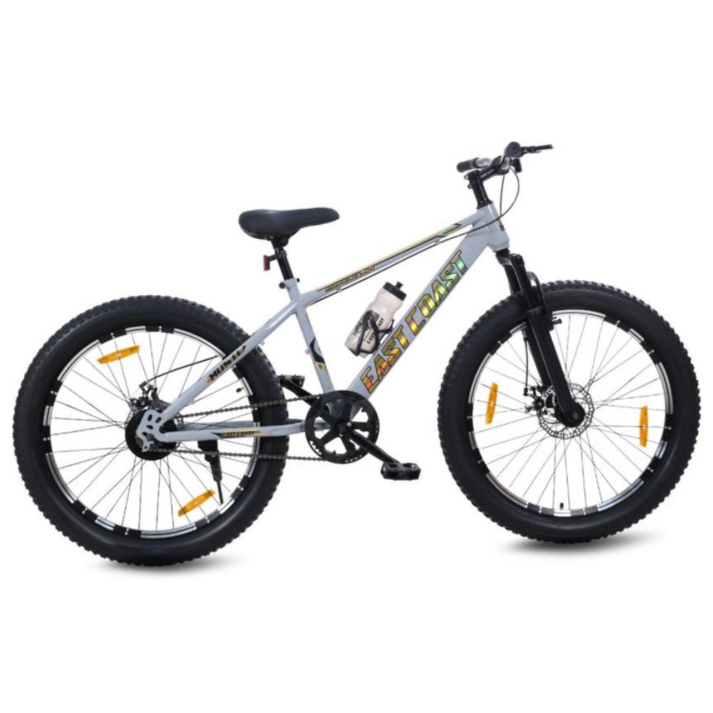 HUSTLE Gold Single Speed Fat Tyre 26T Mountain Bike/Cycle with Double ...