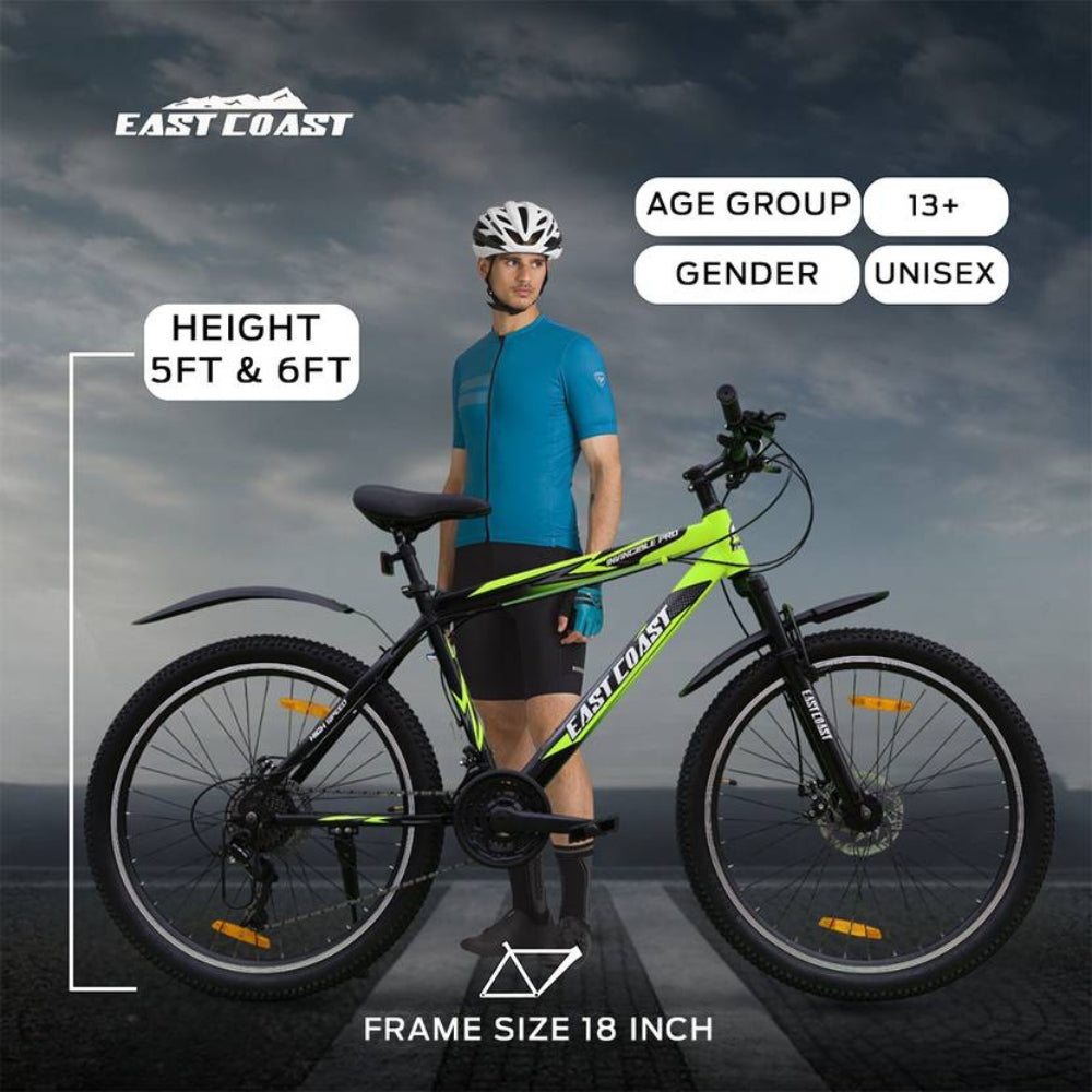INVINCIBLE PRO 21 Speed | 26T Mountain Bicycle - Green Color ...